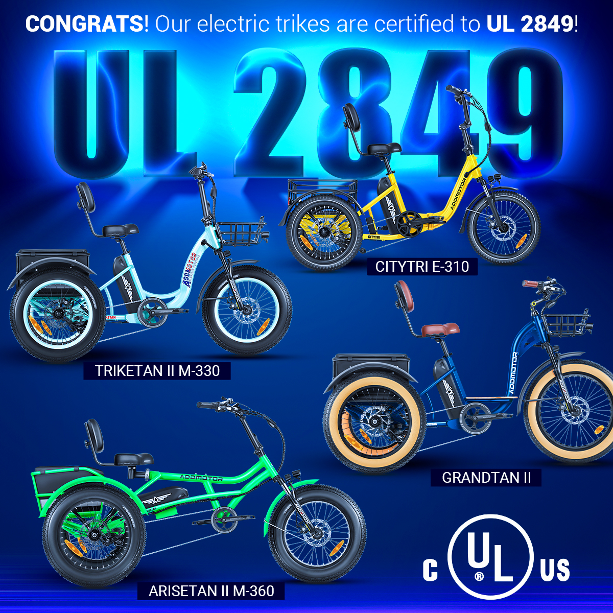 Breaking News: Addmotor Electric Trike Achieves UL-2849 Certification ...